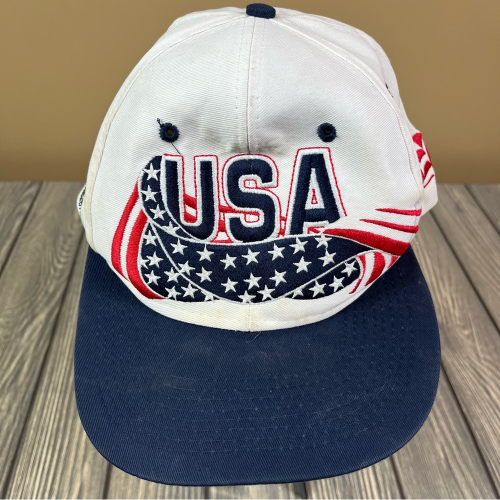 Vintage Usa 1996 Olympics Draped Flag Logo 7 Snapback… - Gem